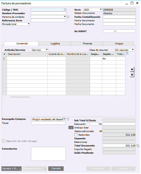 Modulo Compras - Proveedores